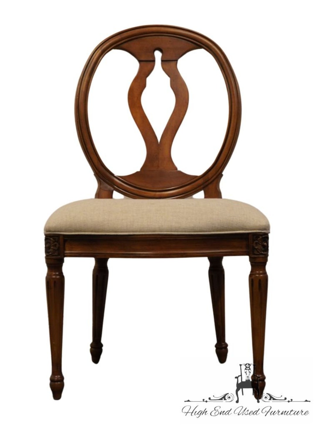 ETHAN ALLEN Maison Margaux Contemporary Traditional Round Back Dining ...