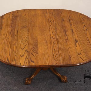 HIGH END VINTAGE Solid Oak Rustic Country Style 60" Pedestal Dining ...