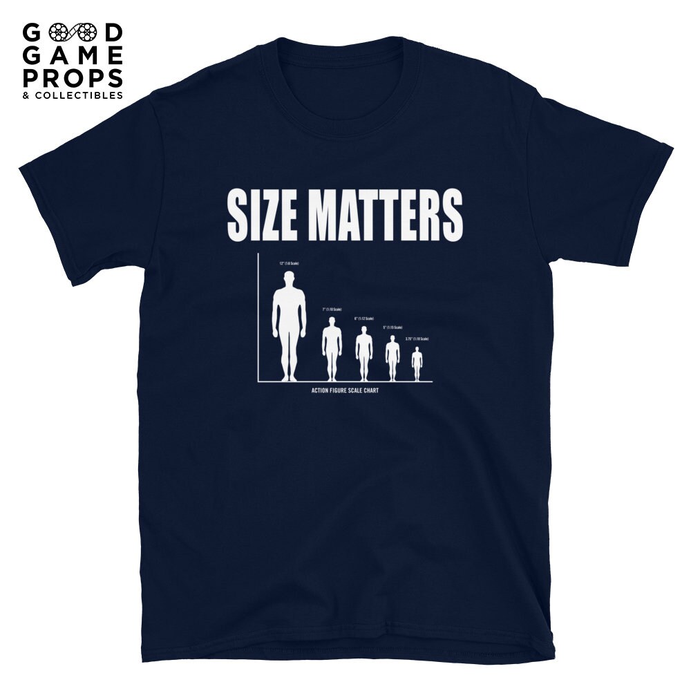 Size Matters / Action Figure Scale Chart Short Sleeve T-shirt | Etsy