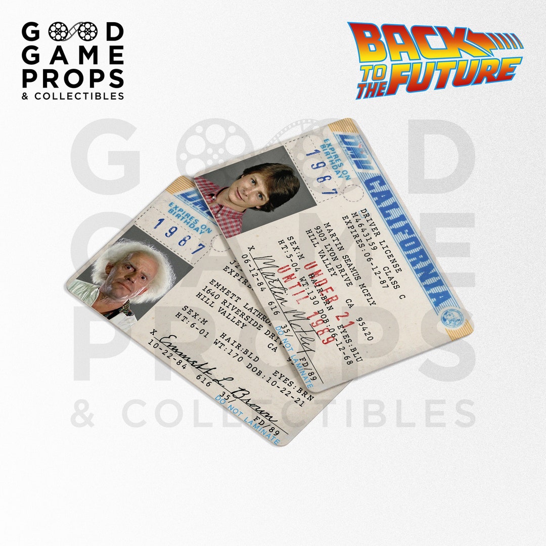 Back to the Future | Marty Mcfly / Doc Brown Driver's License Prop ...