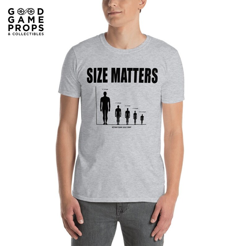 Size Matters / Action Figure Scale Chart Short Sleeve T-shirt - Etsy