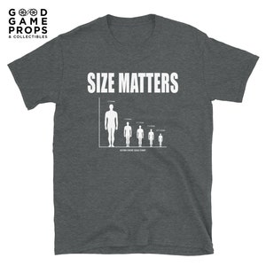 Size Matters / Action Figure Scale Chart Short Sleeve T-shirt - Etsy