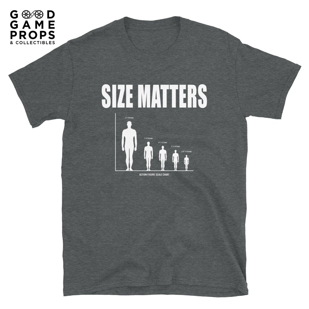 Size Matters / Action Figure Scale Chart Short Sleeve T-shirt | Etsy