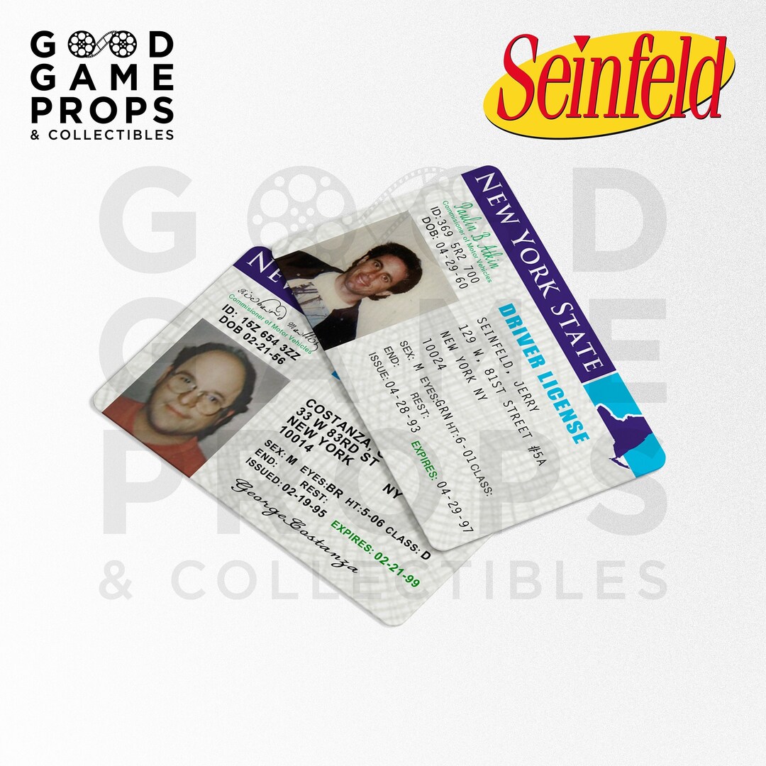 Seinfeld | Jerry Seinfeld / George Costanza Driver's License Prop ...