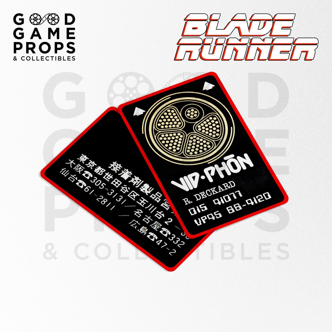 Blade Runner | Rick Deckard Vid-phōn Card Prop Replica | 2-sided | PVC ...