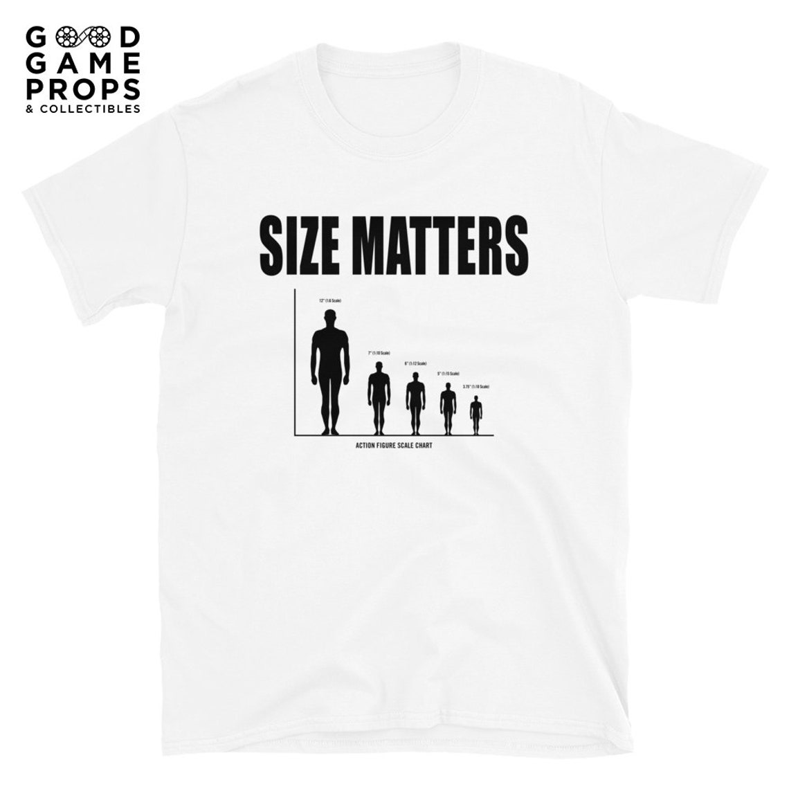 Size Matters / Action Figure Scale Chart Short Sleeve T-shirt - Etsy