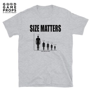 Size Matters / Action Figure Scale Chart Short Sleeve T-shirt - Etsy