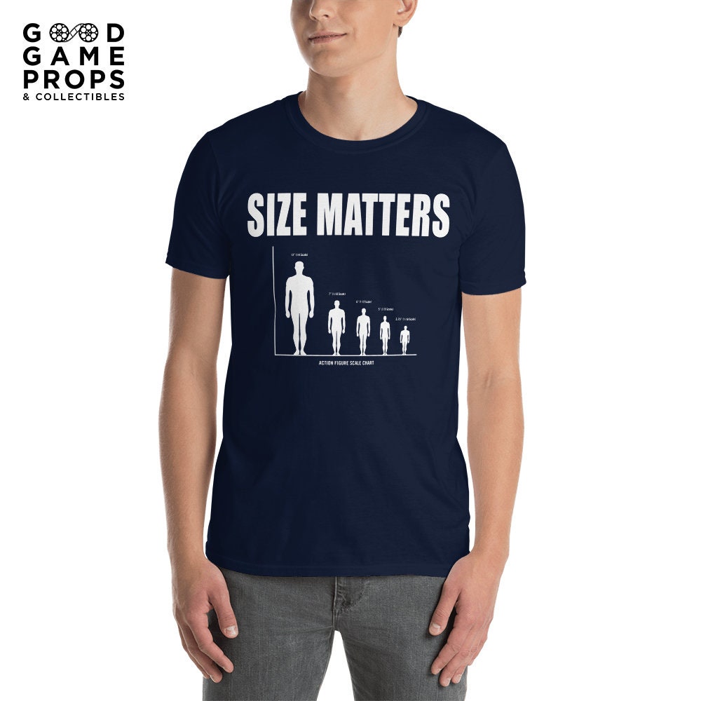 Size Matters / Action Figure Scale Chart Short Sleeve T-shirt | Etsy