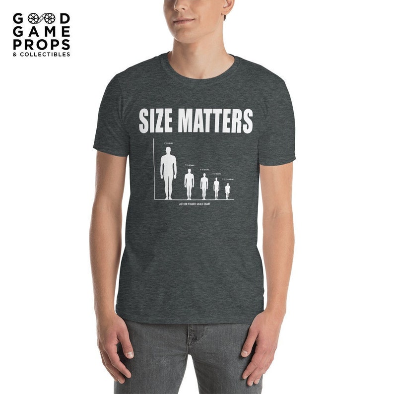 Size Matters / Action Figure Scale Chart Short Sleeve T-shirt | Etsy
