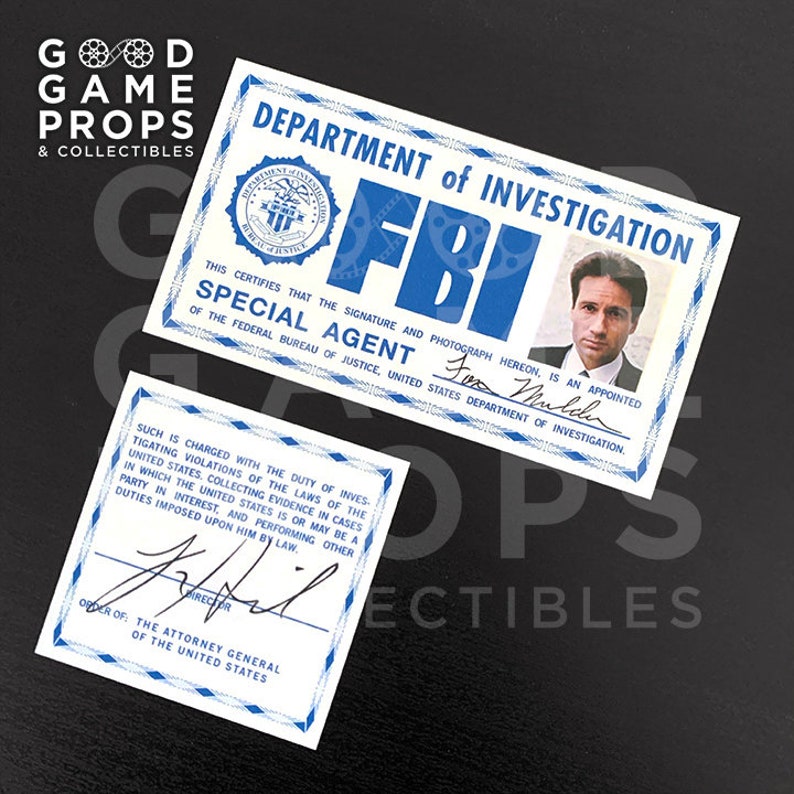 X-files Fox Mulder / Dana Scully FBI ID Badges Credentials - Etsy
