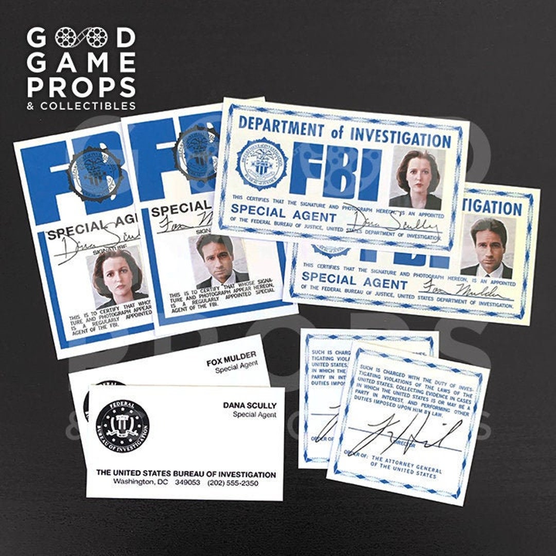 X-files | Fox Mulder / Dana Scully FBI ID Badges, Credentials, Business ...
