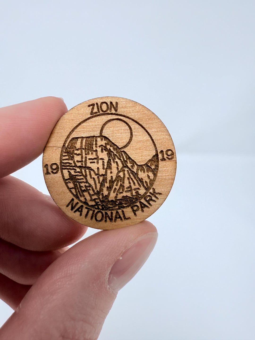 Zion National Park Wood Pin - Alderwood Rubber Backed Brooch for Nature ...