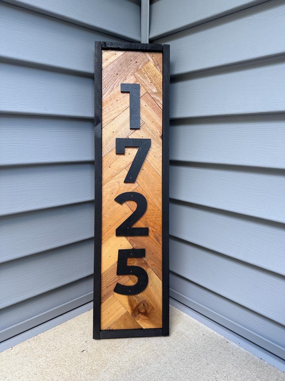 Custom Cedar Address Sign | Modern House Number Plaque, Handcrafted ...