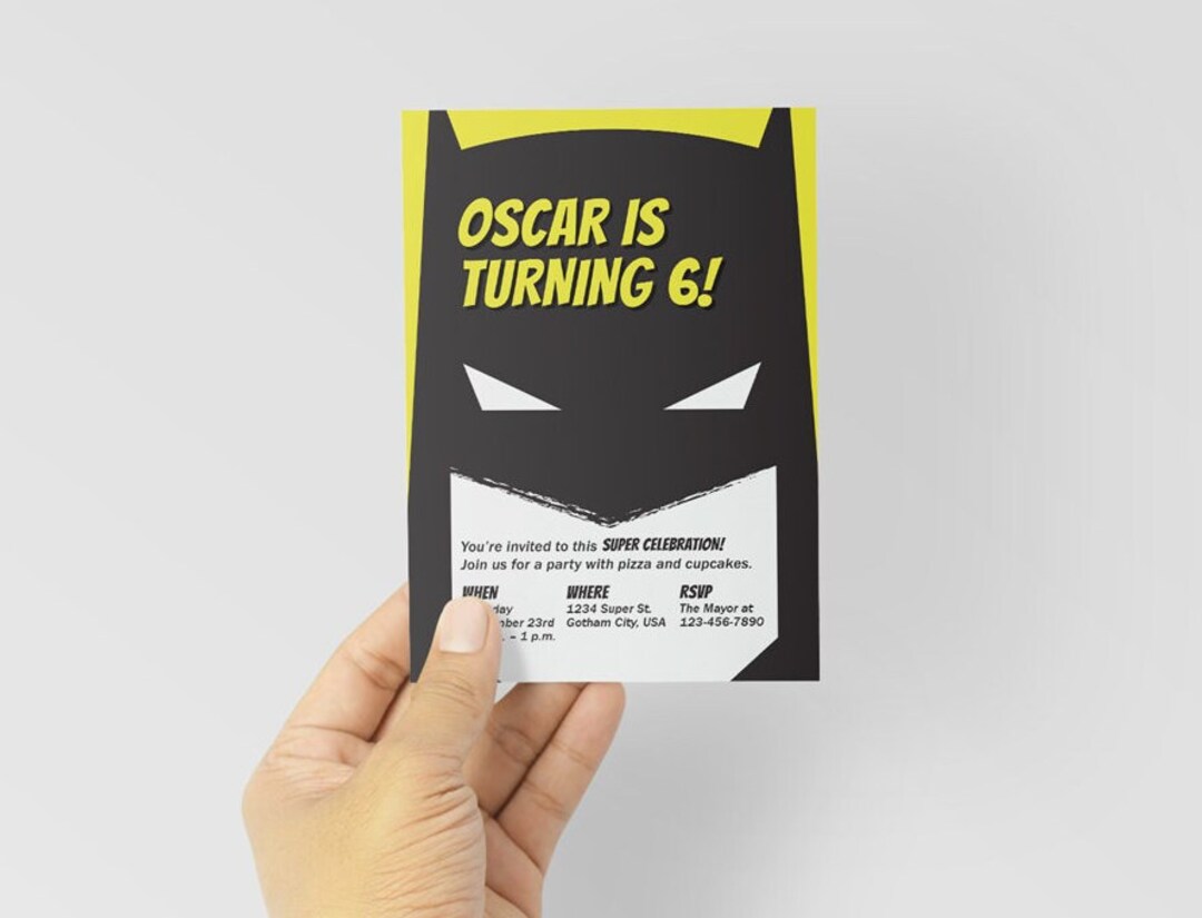 Invitación a fiesta de Batman / Invitación de cumpleaños / Invitación ...