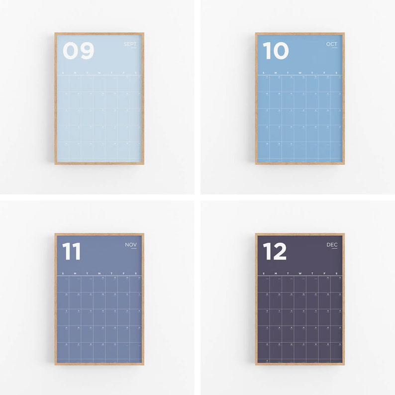 Bright Minimal Wall Calendar | Printable | Dates or Blank | Minimal ...
