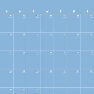 Bright Minimal Wall Calendar | Printable | Dates or Blank | Minimal ...