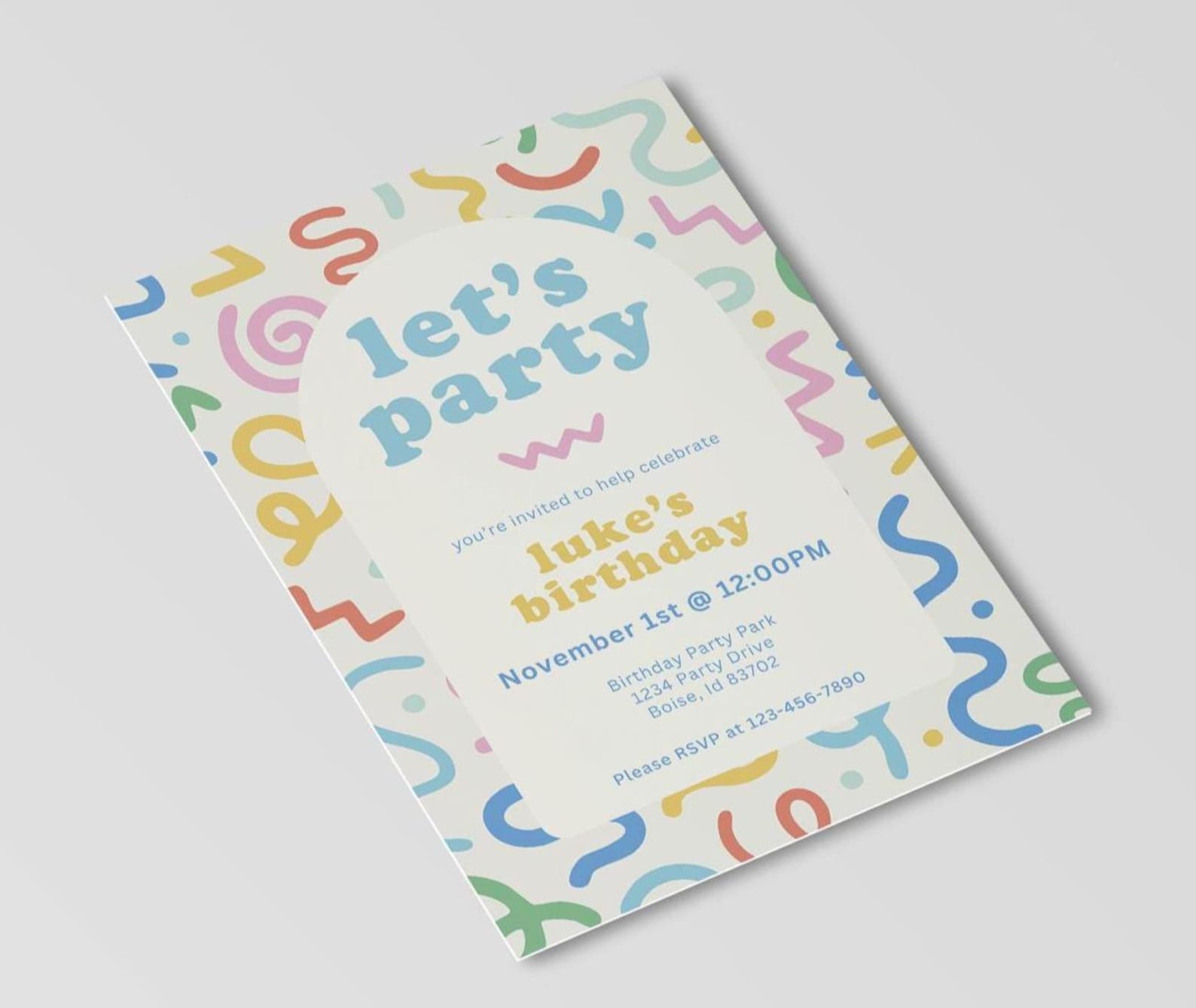 Bright Confetti Party Invite | Birthday Invitation | Modern Birthday ...