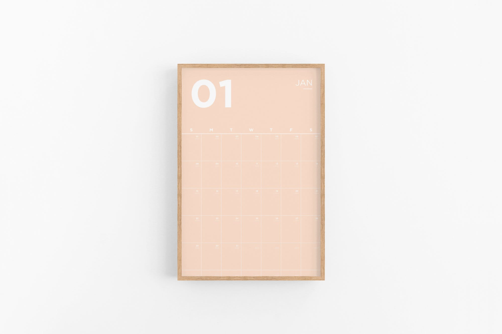 Bright Minimal Wall Calendar | Printable | Dates or Blank | Minimal ...