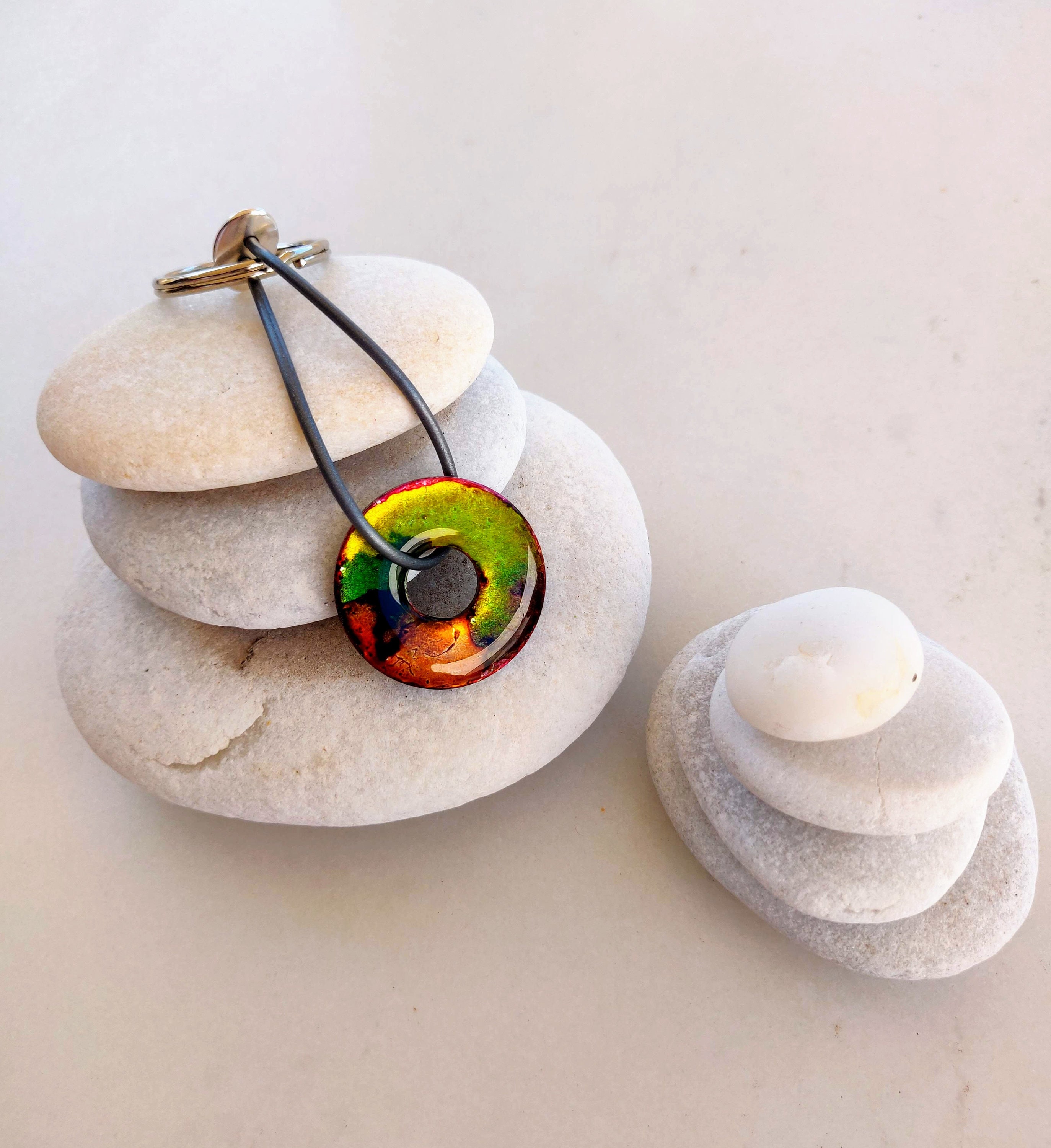 07. Unique handmade colorful metal keychain | Etsy