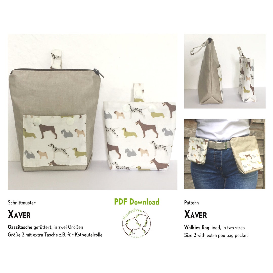 Treat Bag, Dog Walking Bag Pattern XAVER. 2 Sizes. PDF - Etsy