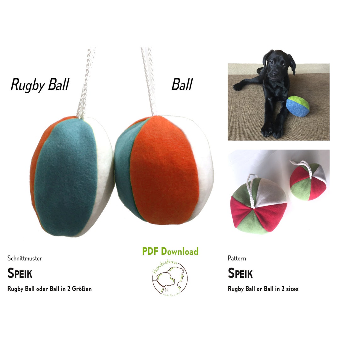 Ball or Rugby Ball Sewing Pattern SPEIK. 2 Sizes Each. PDF - Etsy