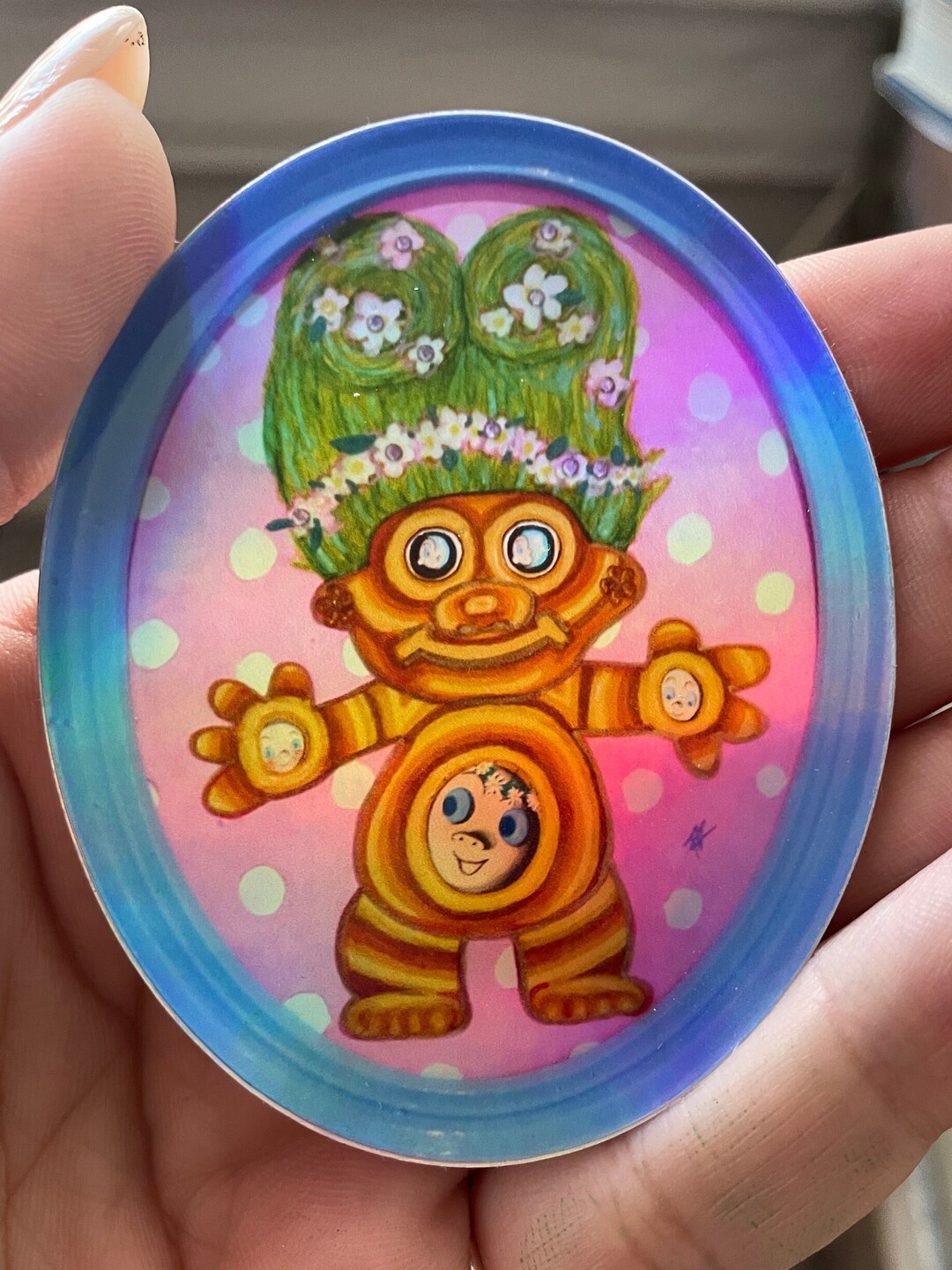 Tessa Emoji Sticker Framed in Rainbow Magic and Made for You - Etsy