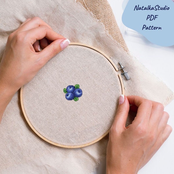 Blueberries Cross Stitch Pattern - Etsy