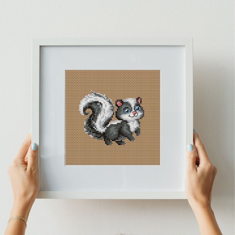Baby Skunk Cross Stitch Pattern: Primitive Nursery Embroidery - Etsy