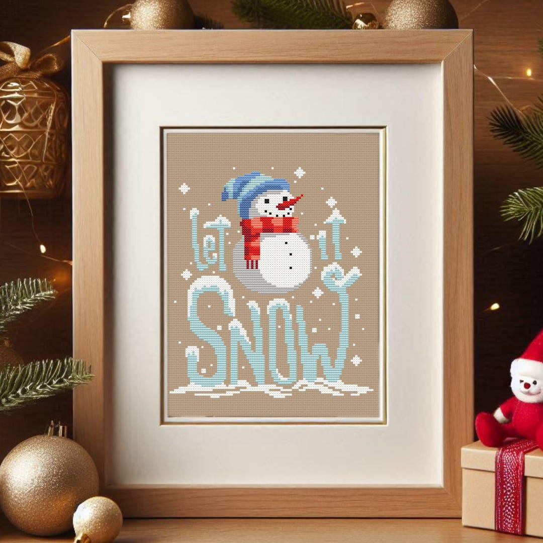 Snowmen Cross Stitch Pattern PDF Christmas Embroidery Snow Cross Stitch ...