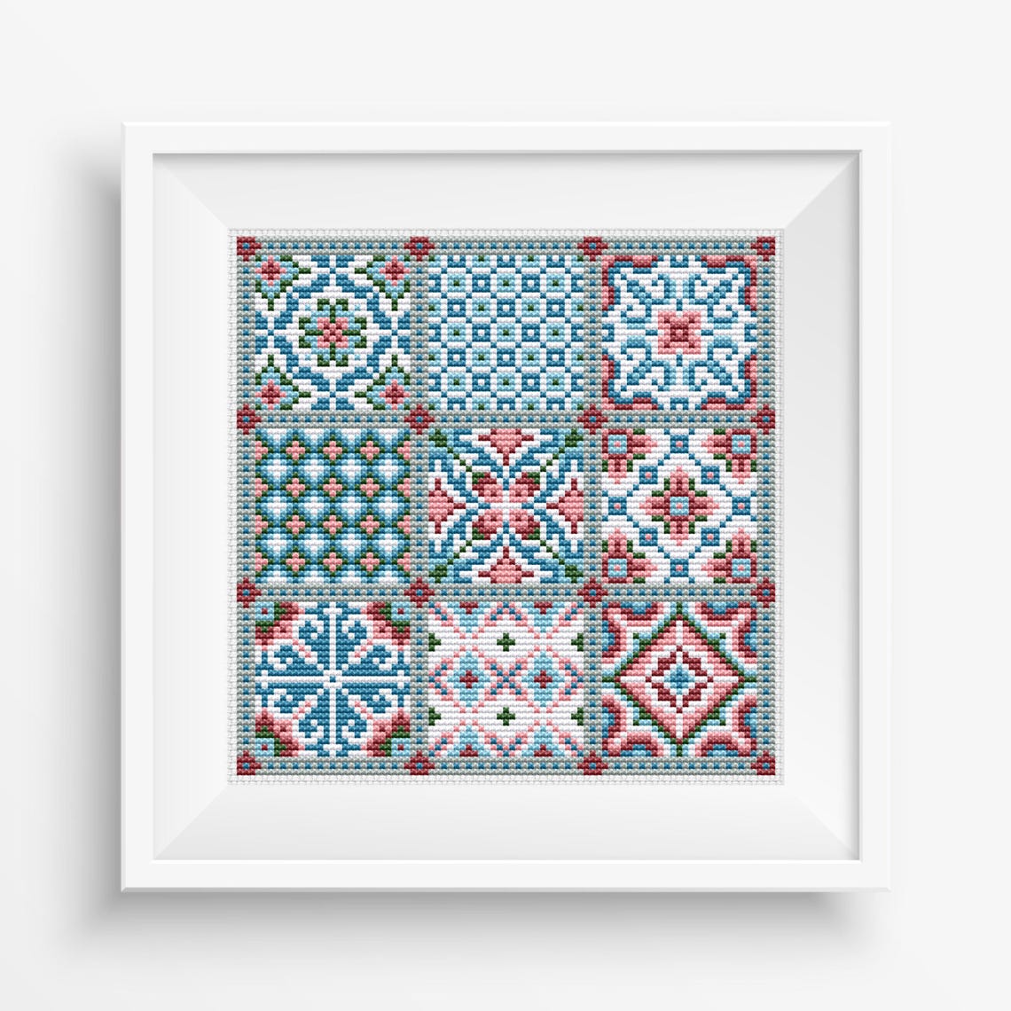 Modern Tiles Cross Stitch Pattern: Geometric Mosaic Embroidery - Etsy