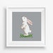 White Rabbit Cross Stitch Pattern PDF Primitive Mini Enbroidery - Etsy