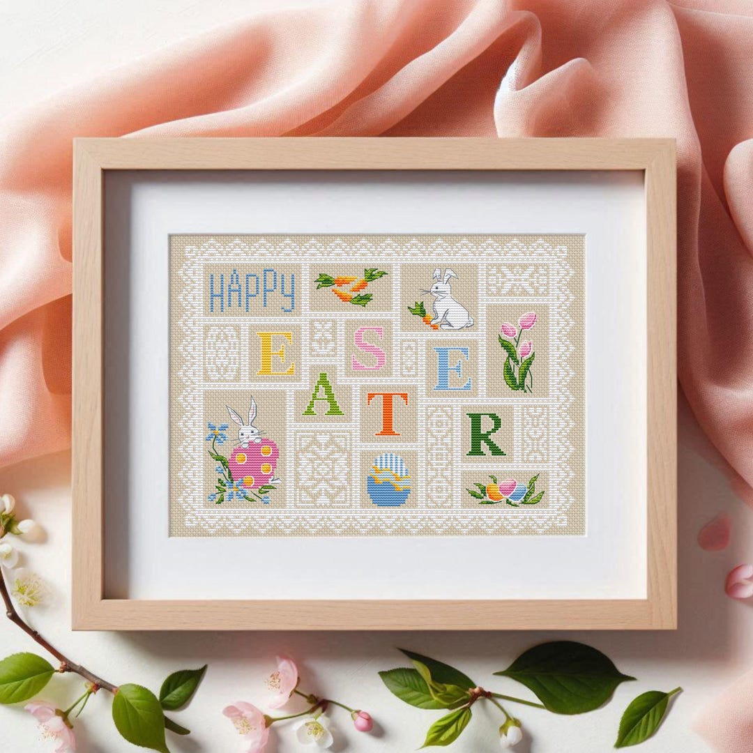 Easter Sampler Cross Stitch Pattern: Spring Ornaments (PDF+SAGA) - Etsy