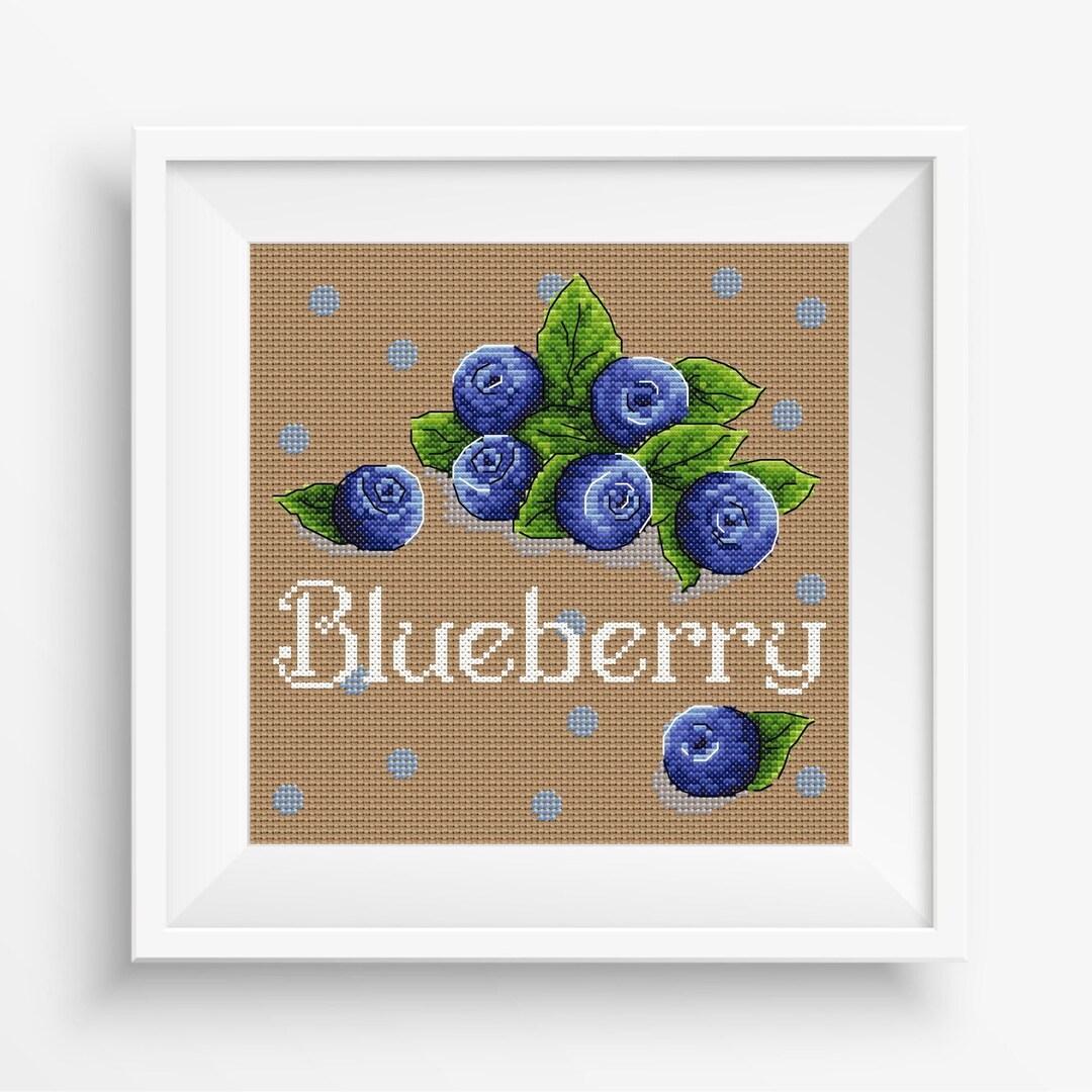 Blueberry Cross Stitch Berry Embroidery Blueberry Pattern PDF Kitchen ...