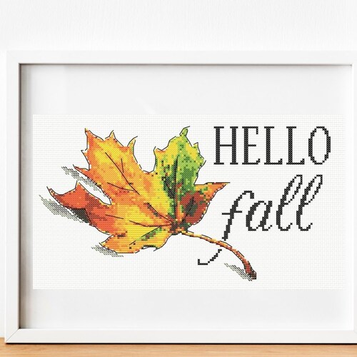 Autumn Leaves Cross Stitch Pattern - Etsy