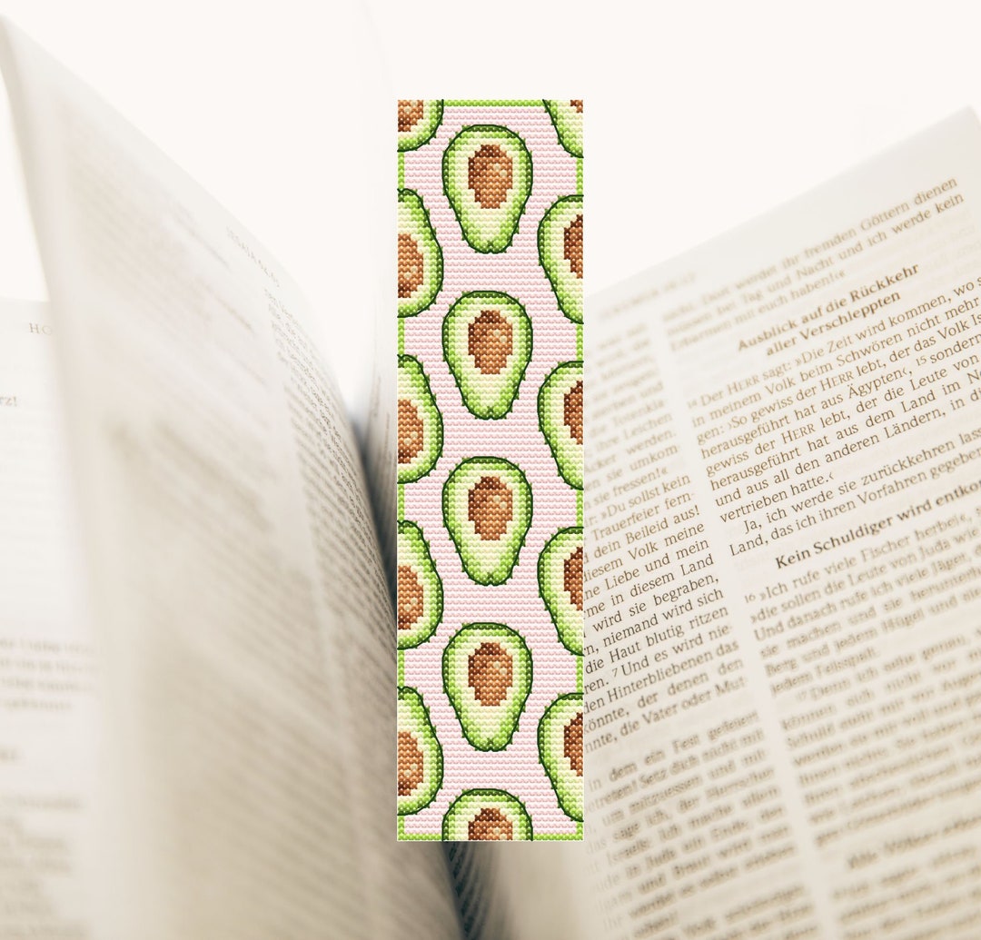 Bookmark Cross Stitch Pattern Avocado Cross Stitch Bookmark Handmade ...