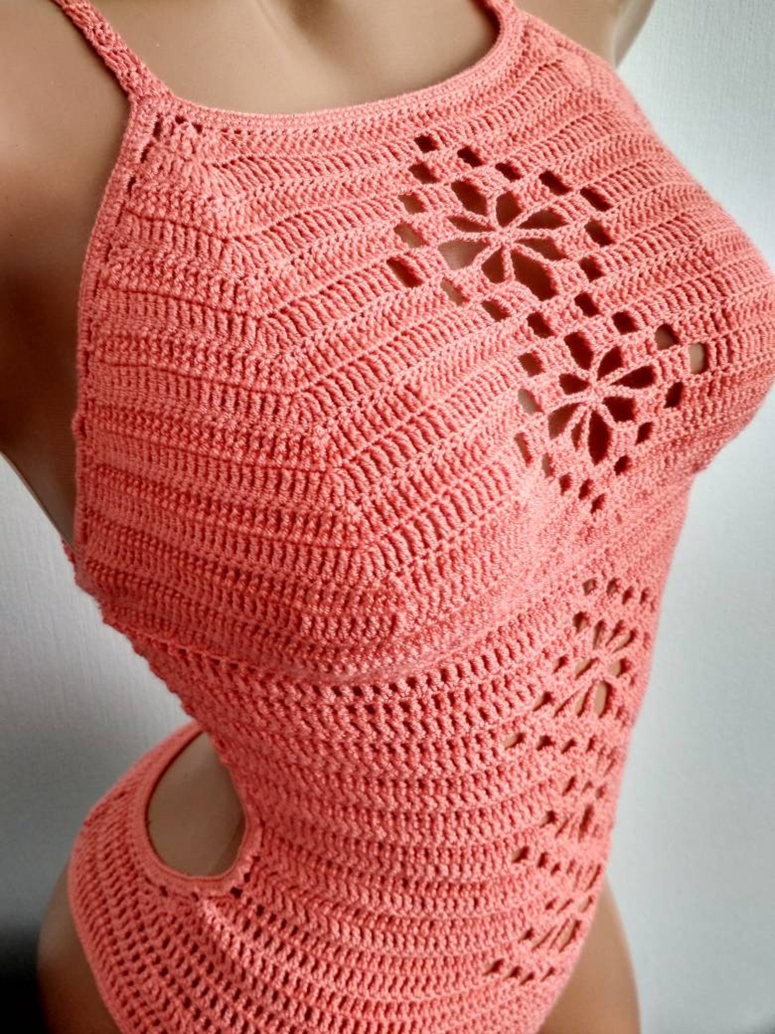 Crochet One Piece Swimsuit For Women Crochet Monokini Bathing Etsy