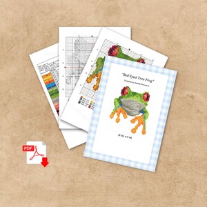 Red Eyed Tree Frog Cross Stitch Pattern: Animal Embroidery - Etsy