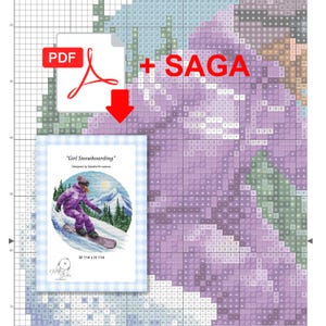 Girl Snowboarding Cross Stitch Pattern: Winter Sport Embroidery - Etsy