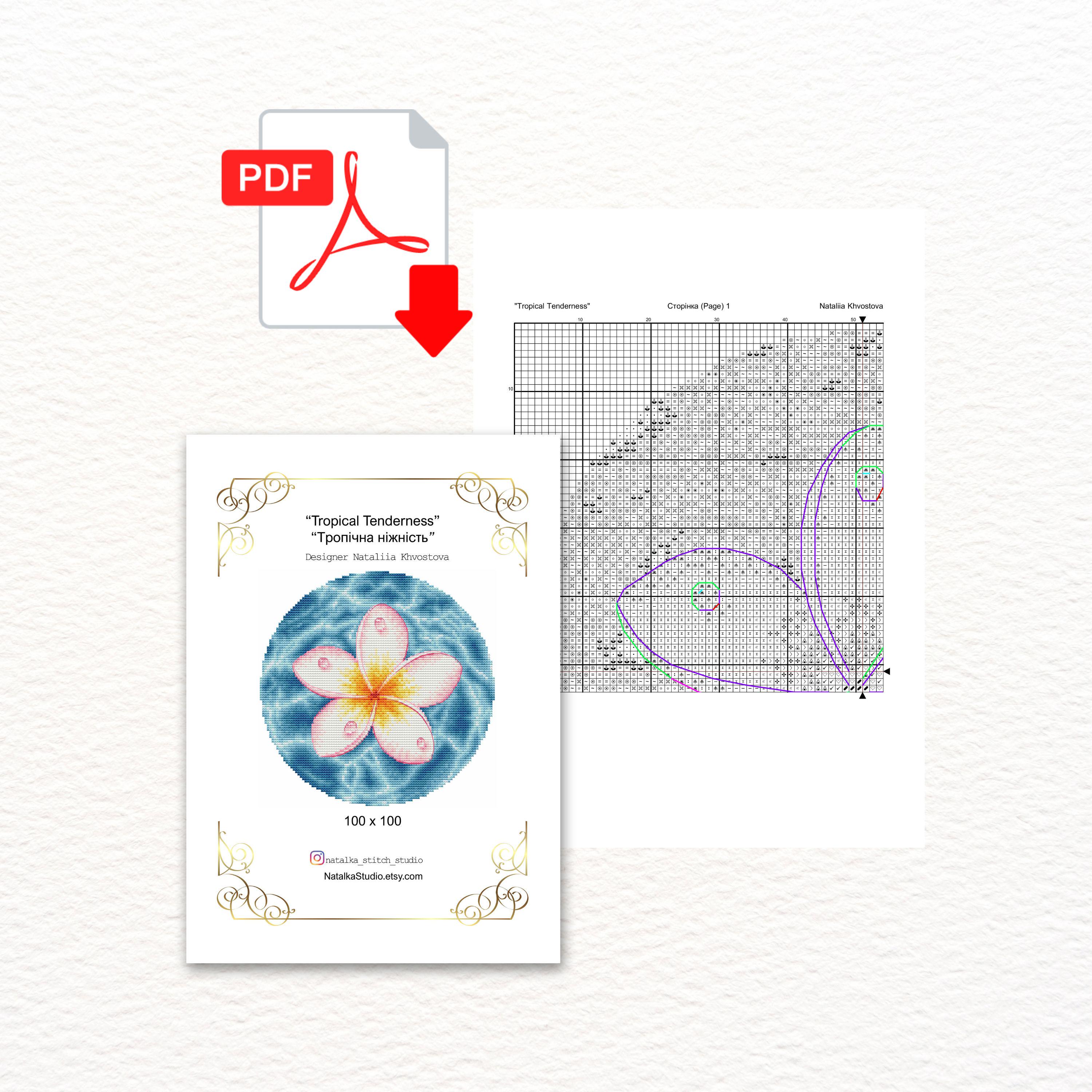 Plumeria Cross Stitch Pattern: Tropical Frangipani Floral - Etsy