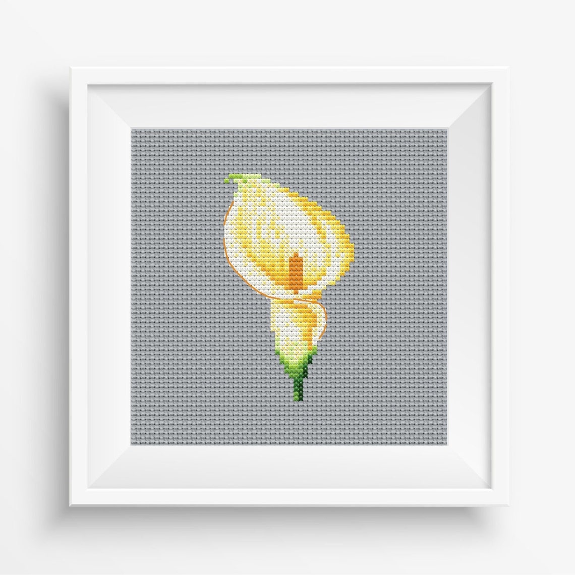 Yellow Calla Lily Cross Stitch Pattern: Small Primitive Embroidery - Etsy