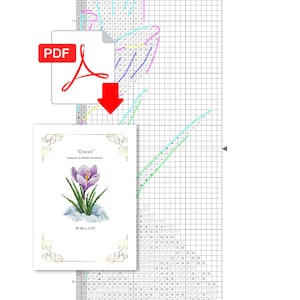 Crocus Cross Stitch Pattern PDFSAGA Spring Flower Pattern Purple Crocus ...