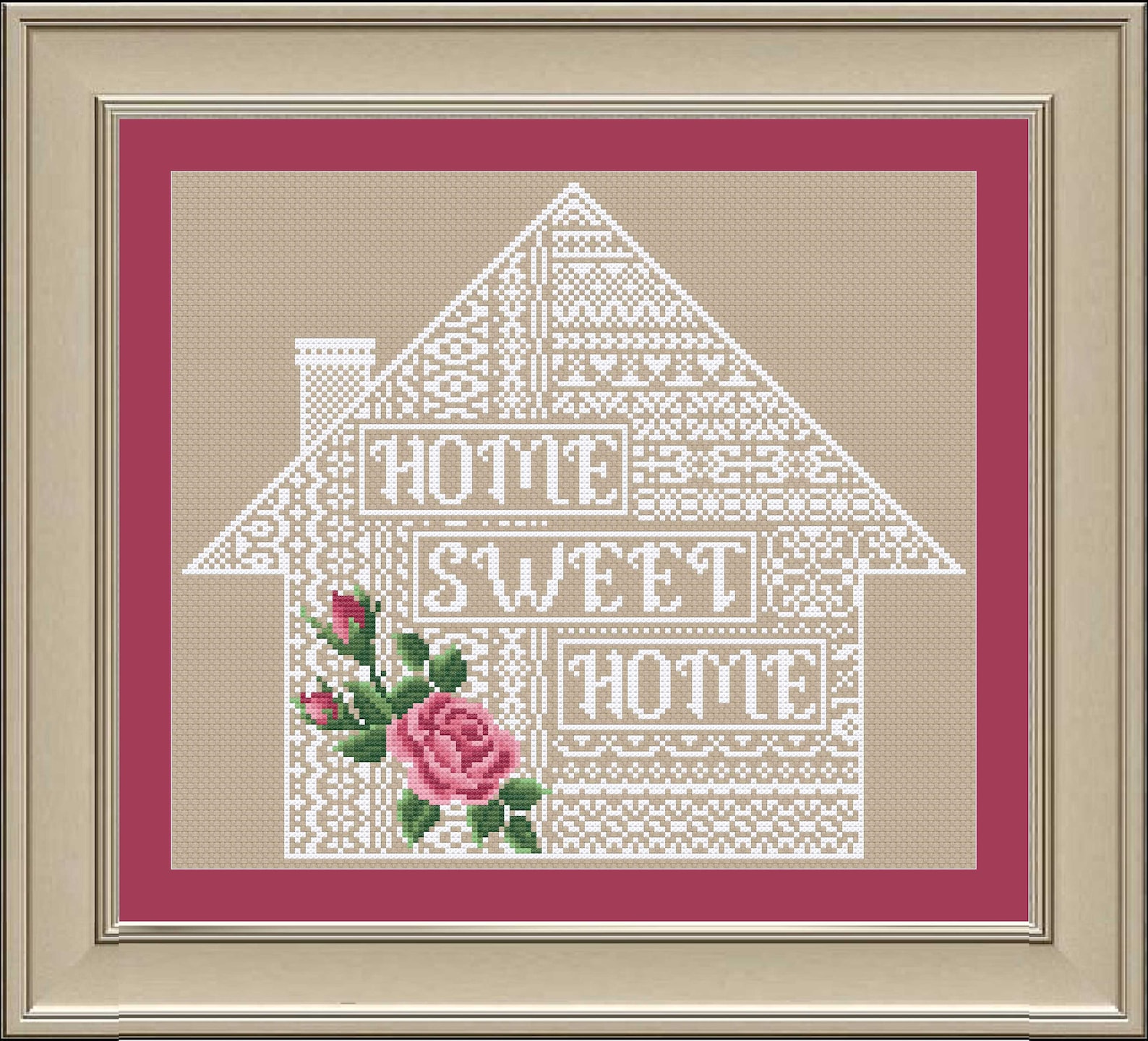 House Cross Stitch Pattern Home Sweet Home Cross Stitch - Etsy