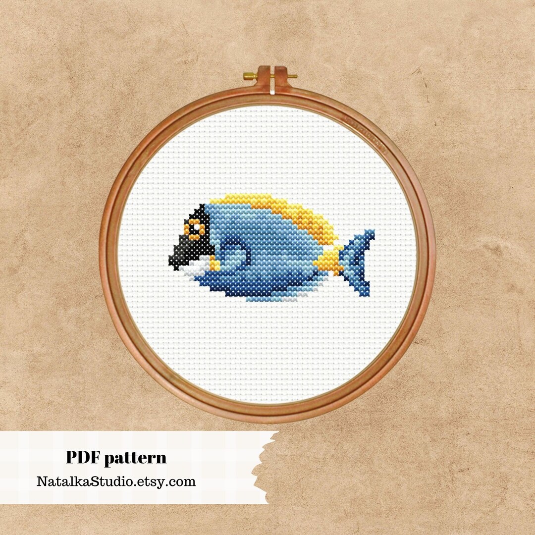 Tropical Fish Cross Stitch Pattern PDF Reef Fish Primitive Embroidery ...