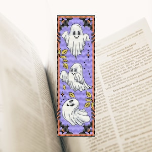 Bookmark Cute Ghost Cross Stitch Pattern Halloween Small Embroidery ...