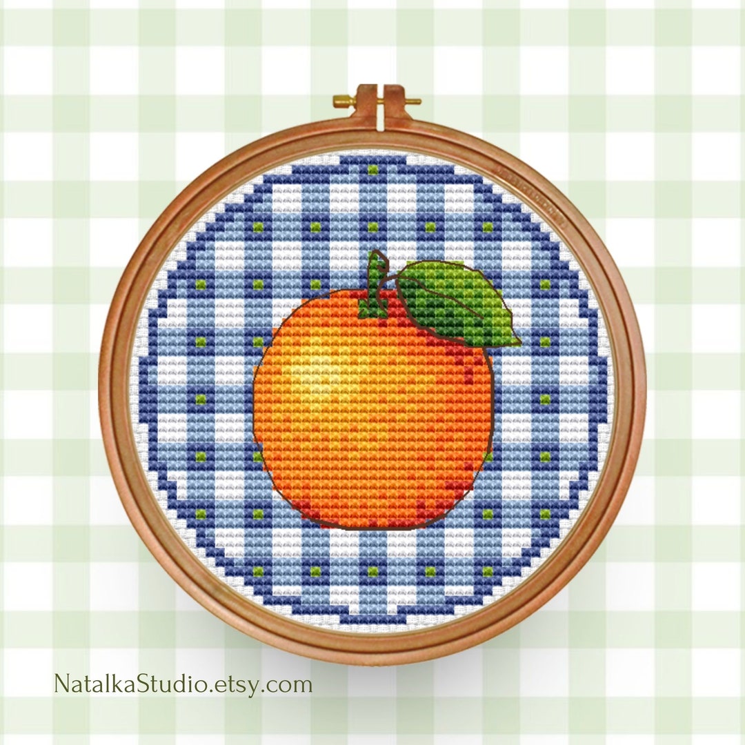 Orange Cross Stitch Pattern PDF Citrus Cross Stitch Modern Cross Stitch ...
