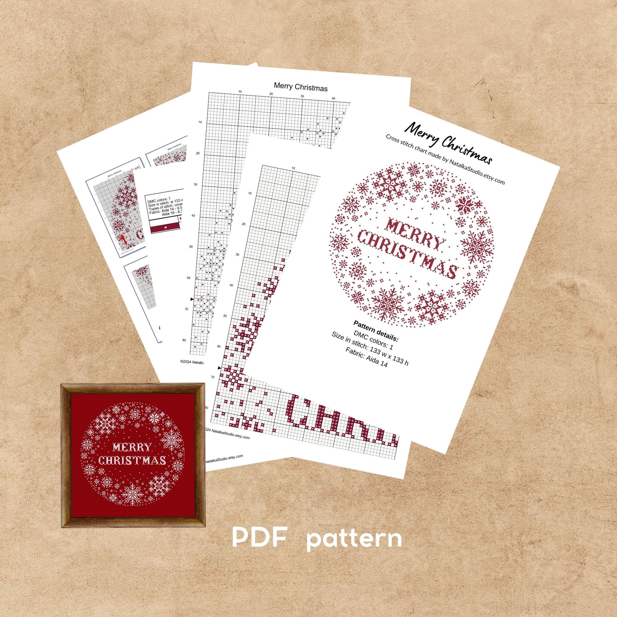 Merry Christmas Sampler: Easy Holiday Cross Stitch Pattern - Etsy