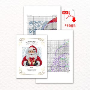 Santa Cross Stitch Pattern: Christmas Embroidery Design - Etsy