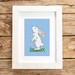 White Rabbit Cross Stitch Pattern PDF Primitive Mini Enbroidery - Etsy