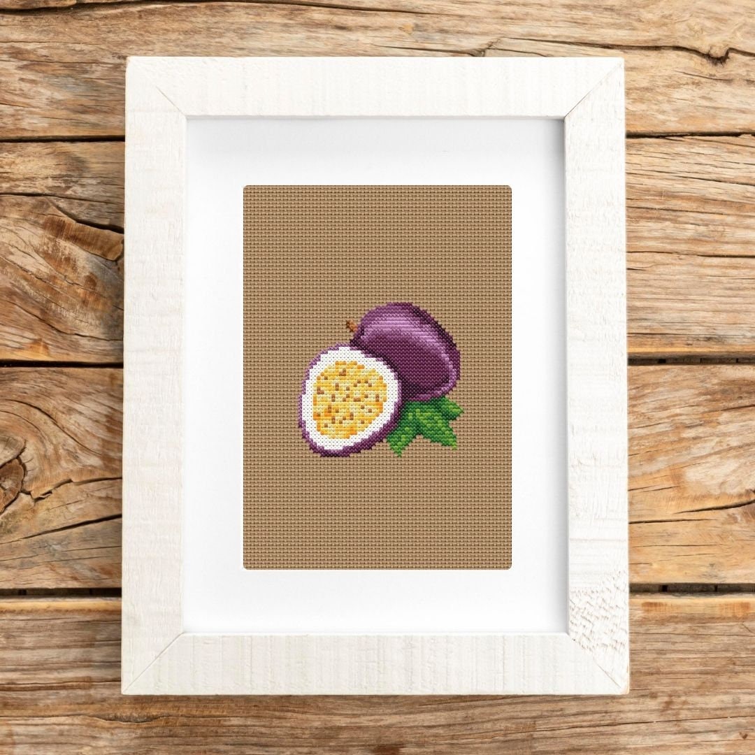 Passion Fruit Cross Stitch Pattern PDF Tropical Fruit Embroidery Exotic ...