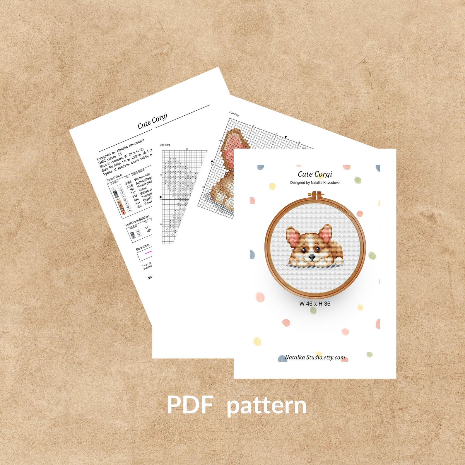 Cute Corgi Cross Stitch Pattern Dog Embroidery Baby Welsh Corgi Cross ...